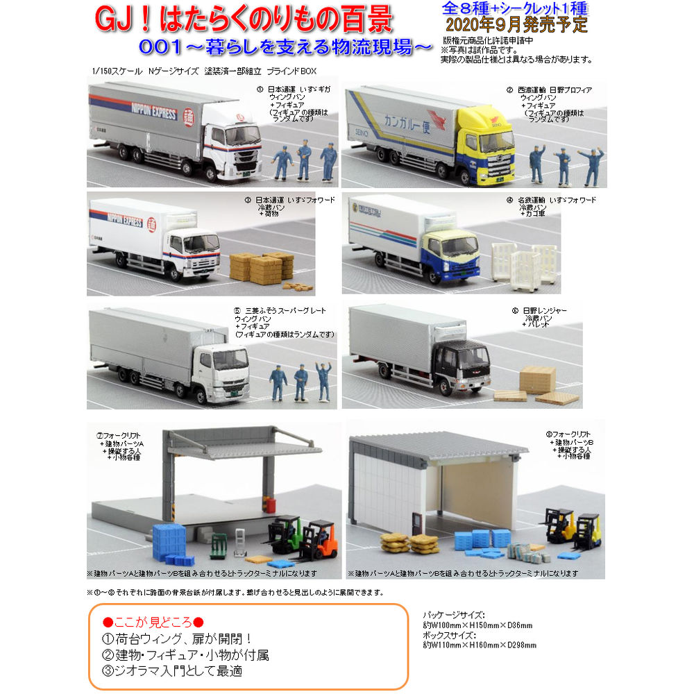 GJ!工作汽車百景 001 支援生活的物流現場 (1盒8件) | GJ！はたらくのりもの百景 001 暮らしを支える物流現場 | 動漫產品 ...